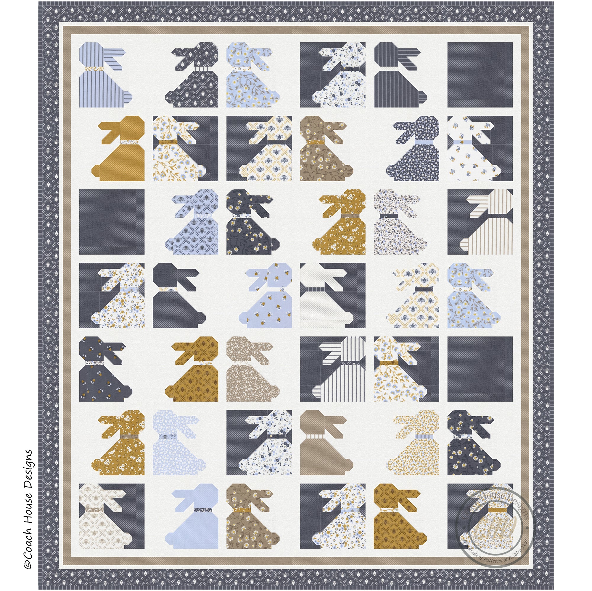 Bunny Kiss downloadable PDF Quilt Pattern – Coach House Designs US