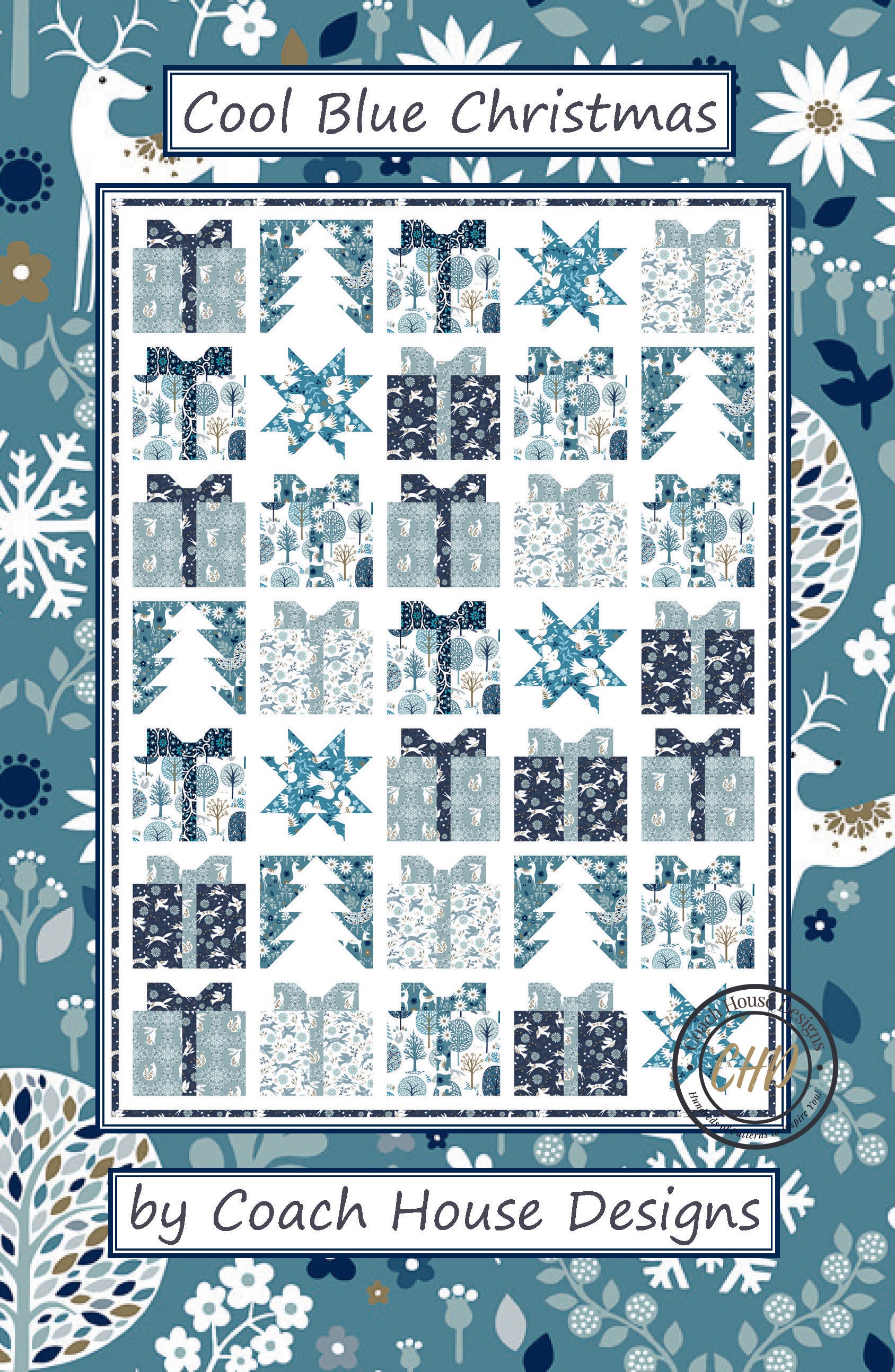 Cool Blue Christmas Quilt Pattern – Coach House Designs US