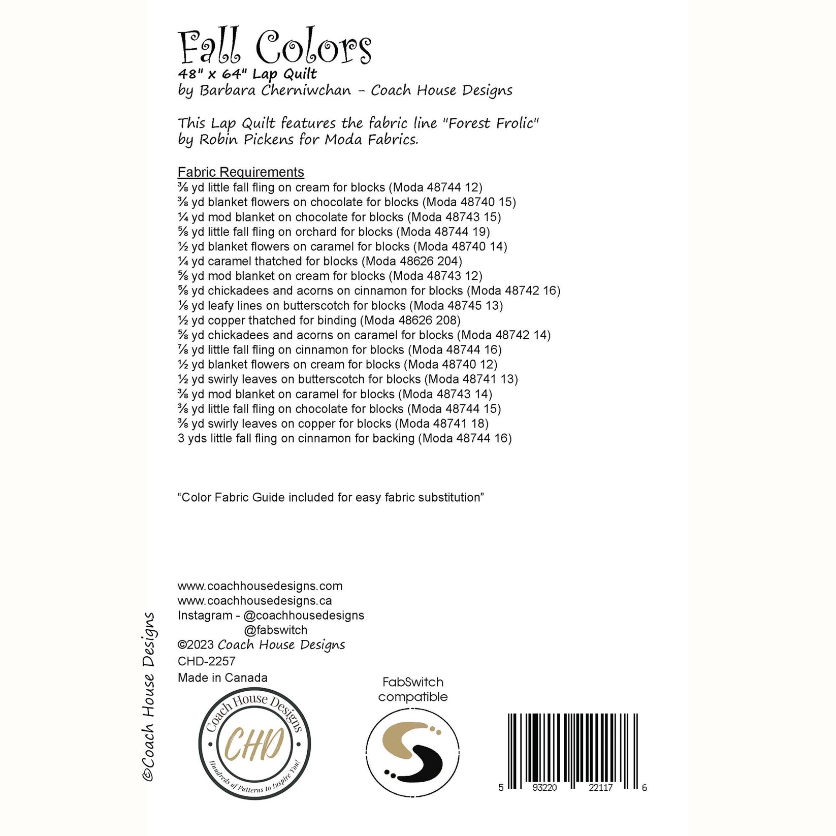 Fall Colors Downloadable PDF Quilt Pattern – Coach House Designs US