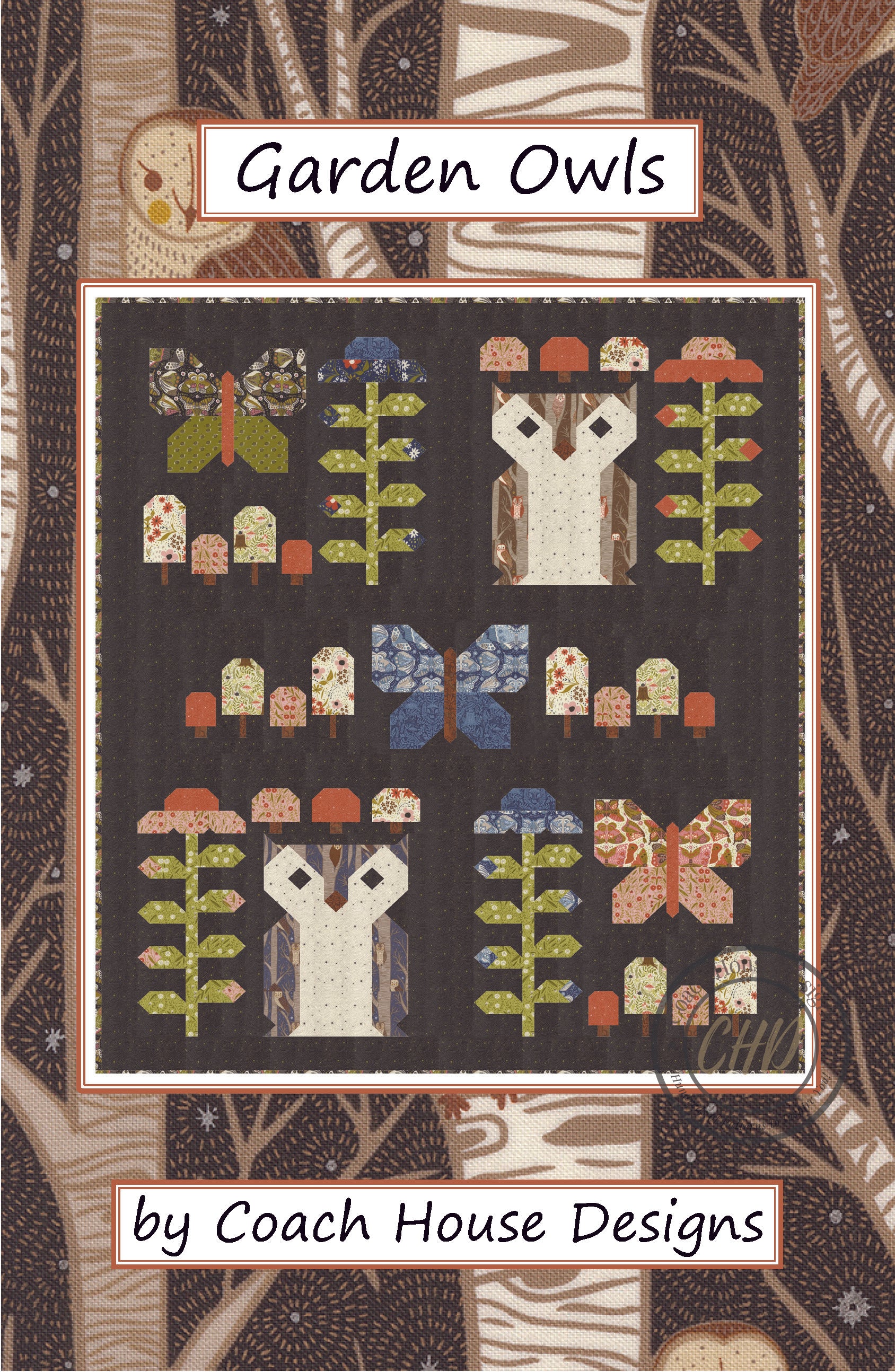 Garden Owls Quilt Pattern by Coach House Designs ** NIGHT OWL FABRIC ...