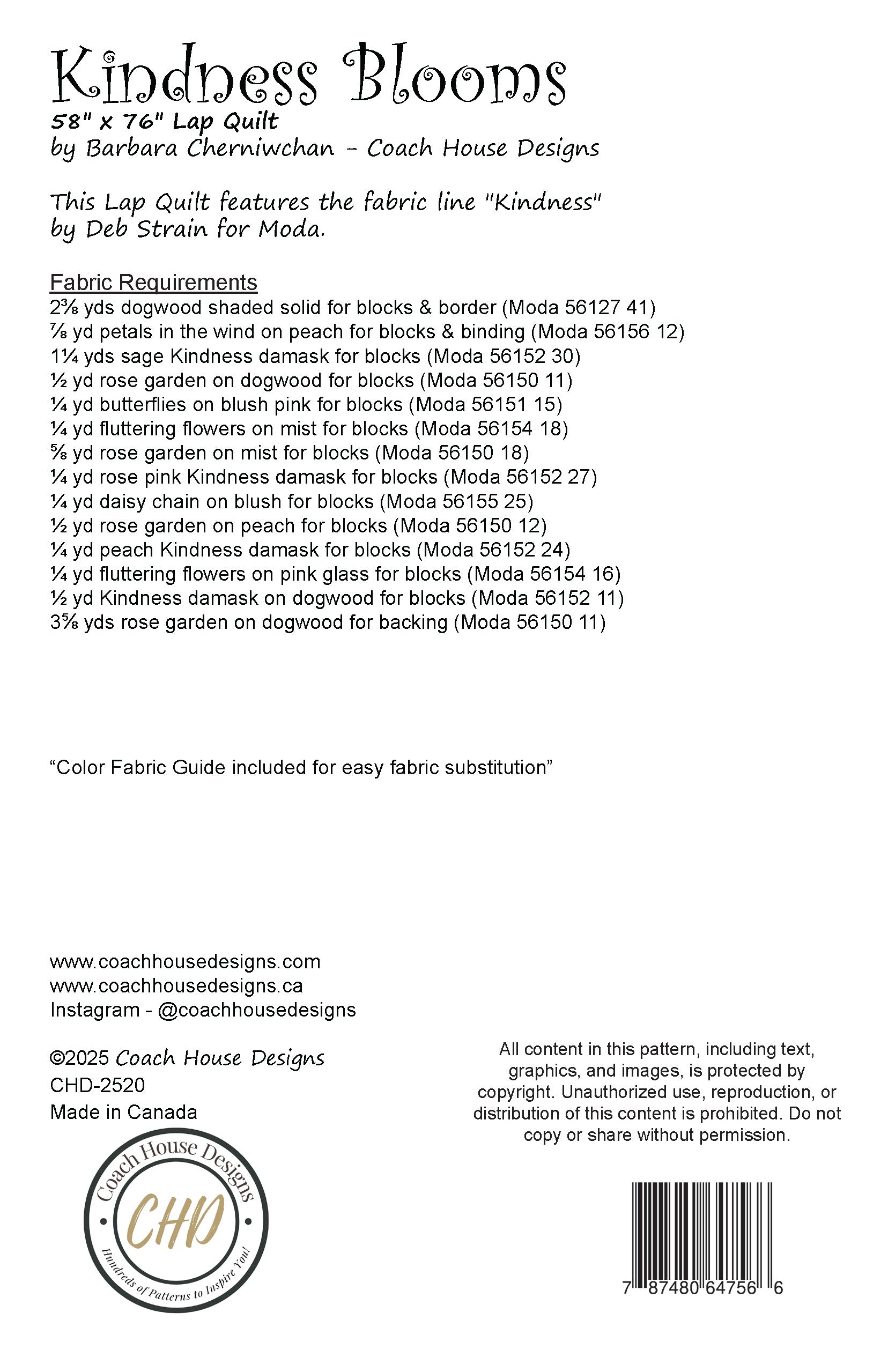 Kindness Blooms Quilt Pattern – Coach House Designs US