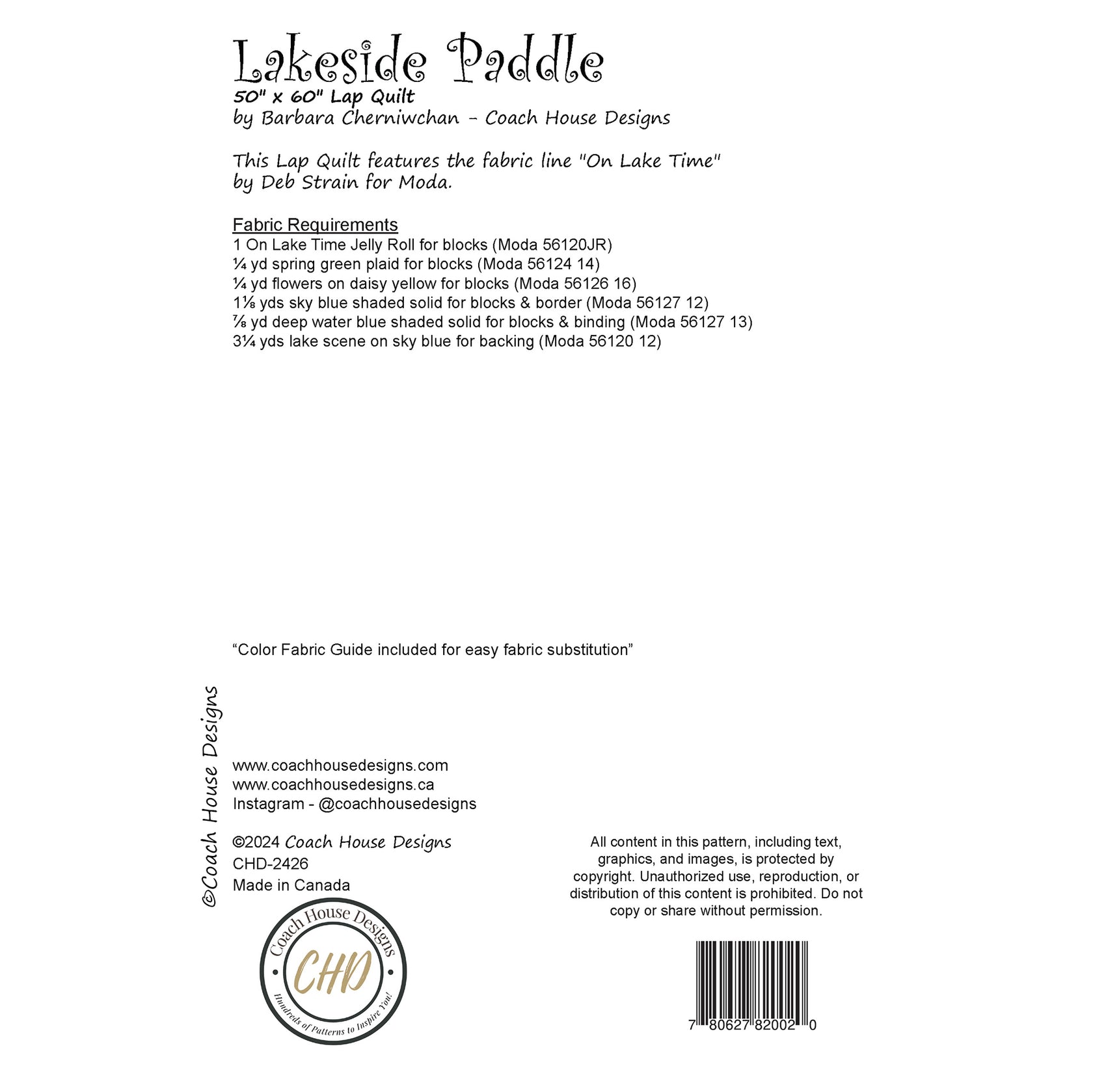 Lakeside Paddle Quilt Pattern – Coach House Designs US