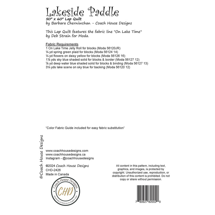 Lakeside Paddle Quilt Pattern – Coach House Designs US
