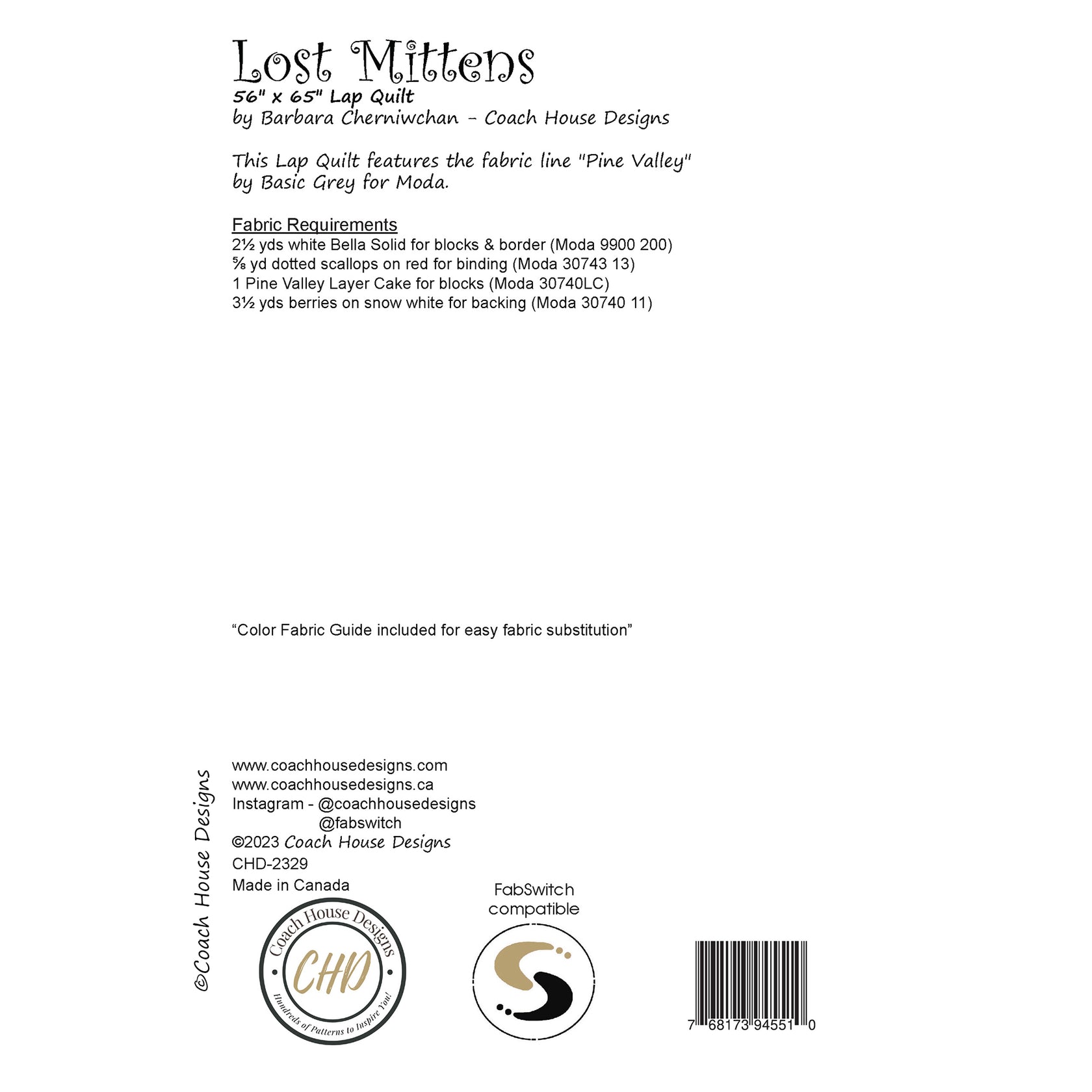 Lost Mittens Quilt Pattern – Coach House Designs US