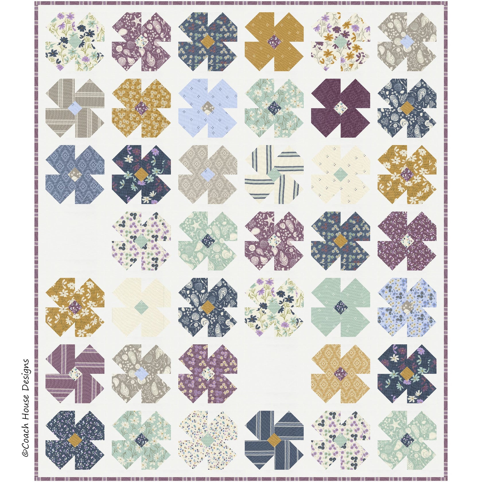 Sea Petals Downloadable PDF Quilt Pattern – Coach House Designs US