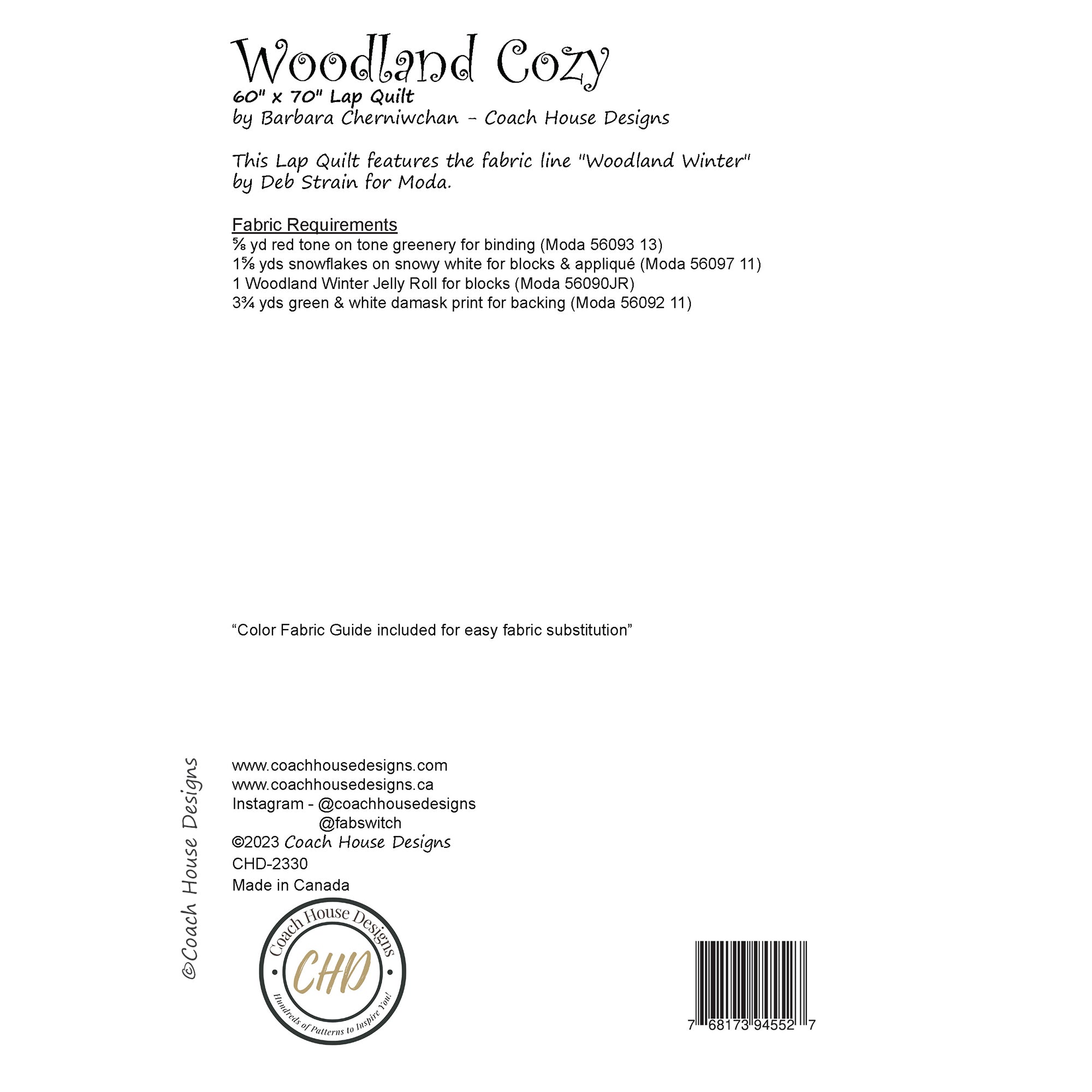 Woodland Cozy Quilt Pattern – Coach House Designs US