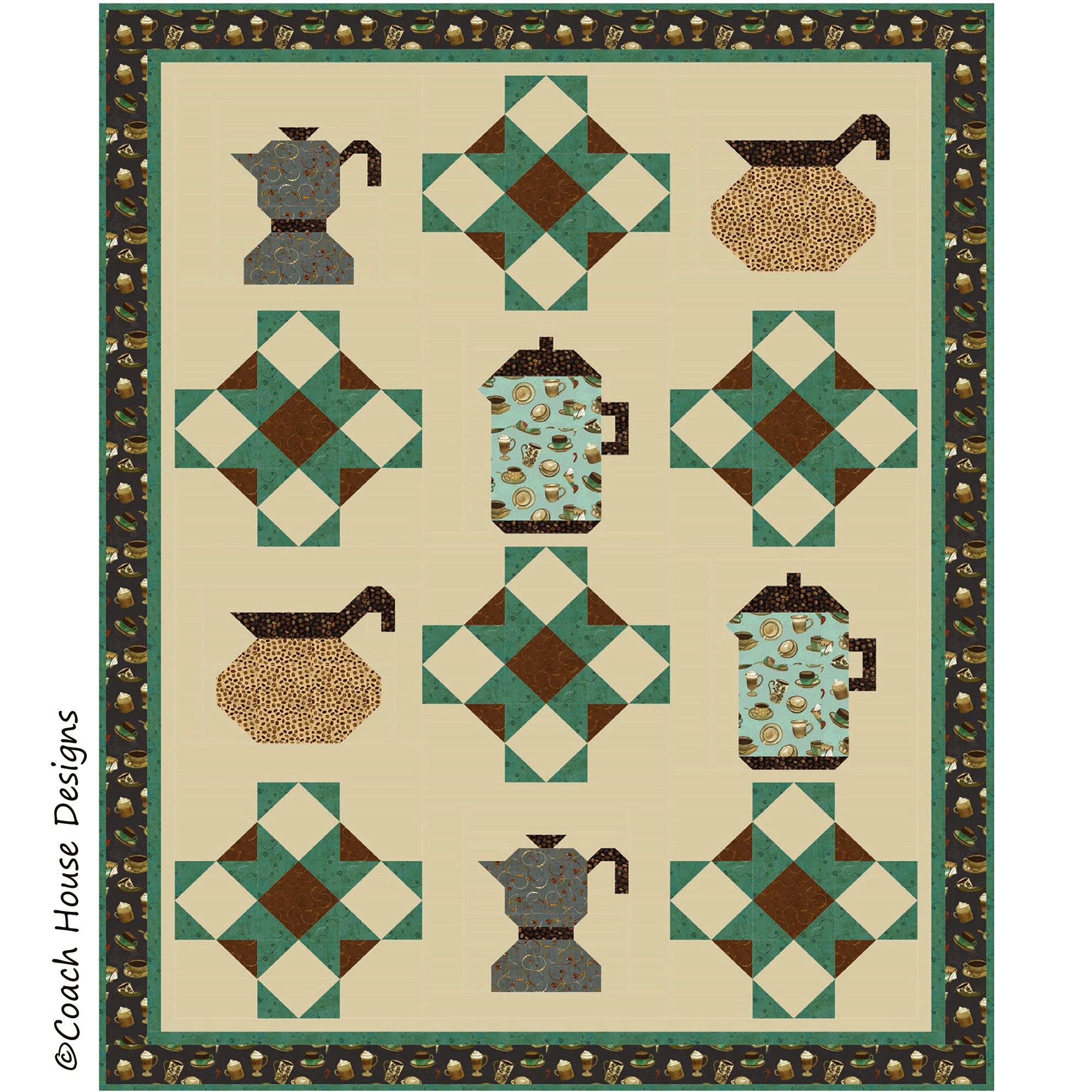 Always Coffee First Downloadable PDF Quilt Pattern – Coach House Designs US