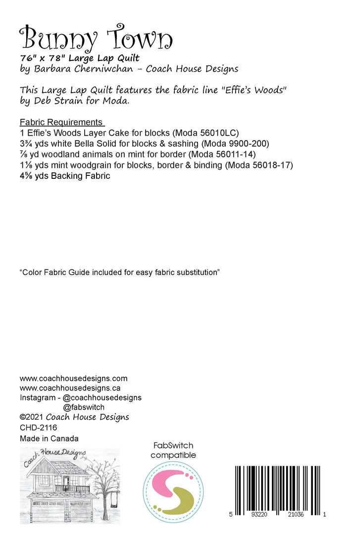 Bunny Town Downloadable PDF Quilt Pattern – Coach House Designs US