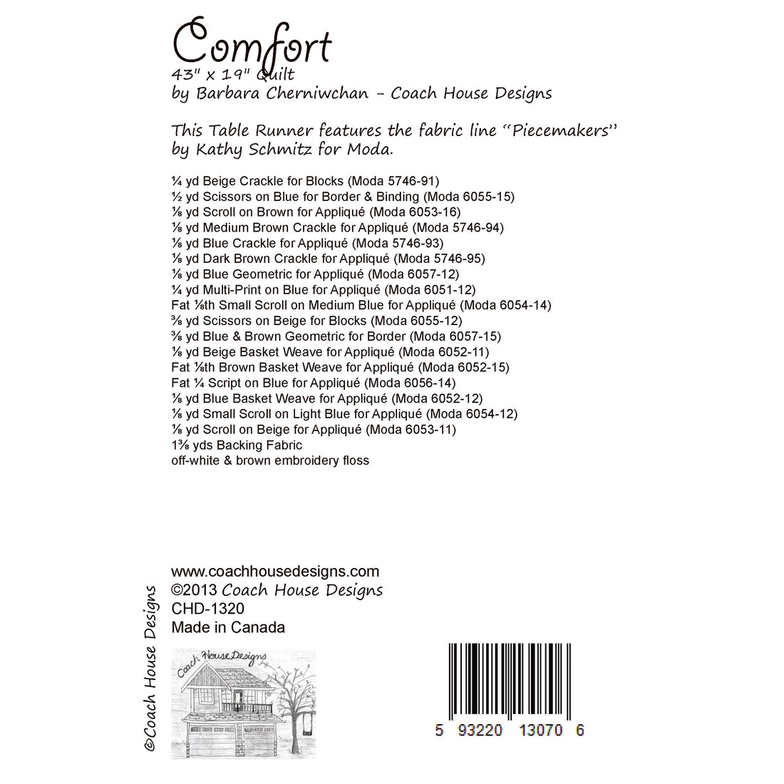 Comfort Downloadable PDF Quilt Pattern – Coach House Designs US