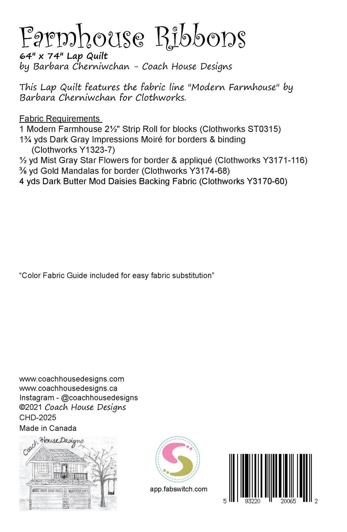 Farmhouse Ribbons Quilt Pattern – Coach House Designs US