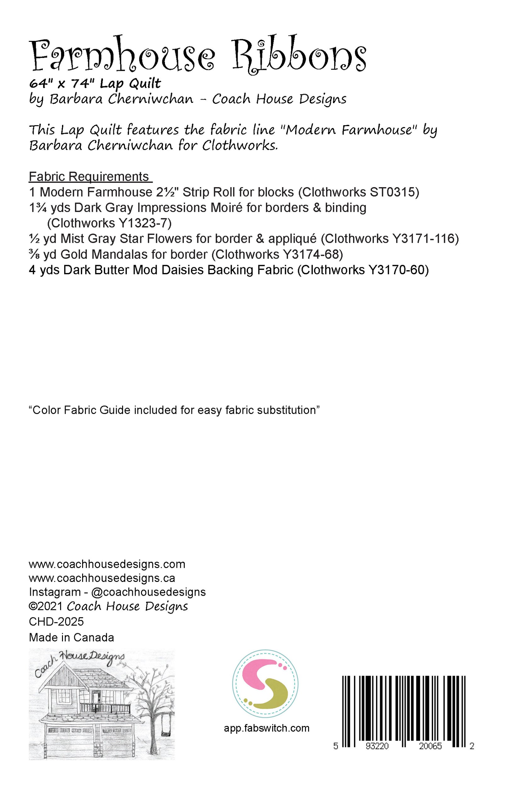 Farmhouse Ribbons Quilt Pattern – Coach House Designs US