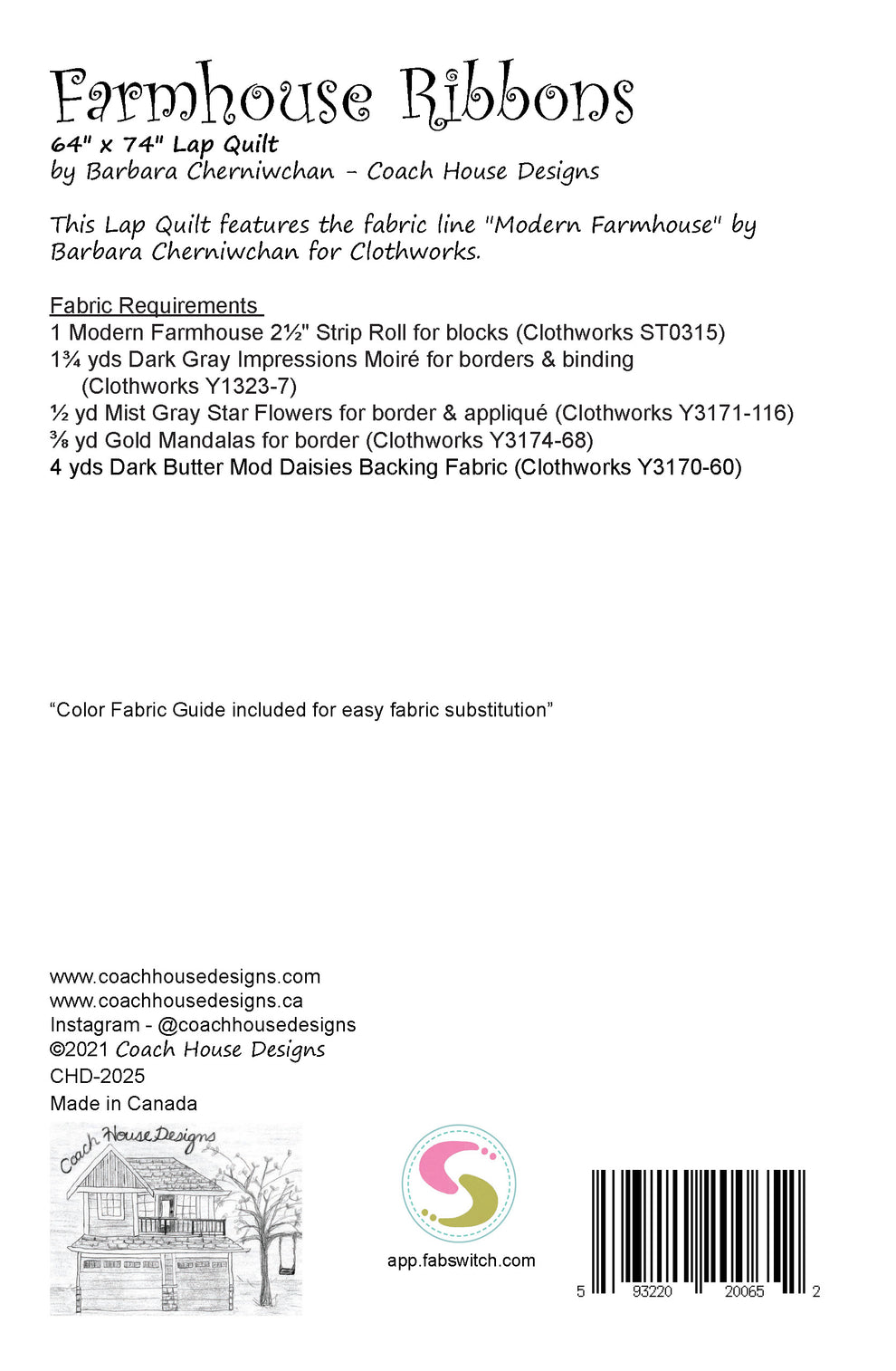 Farmhouse Ribbons Quilt Pattern – Coach House Designs US