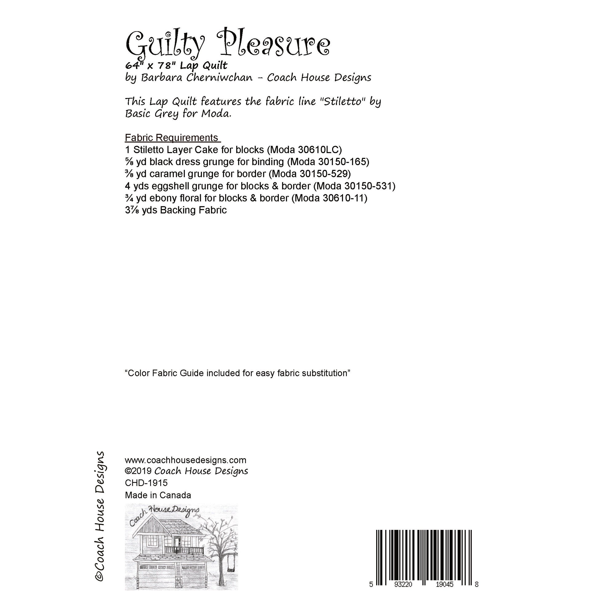 Guilty Pleasure Quilt Pattern – Coach House Designs US