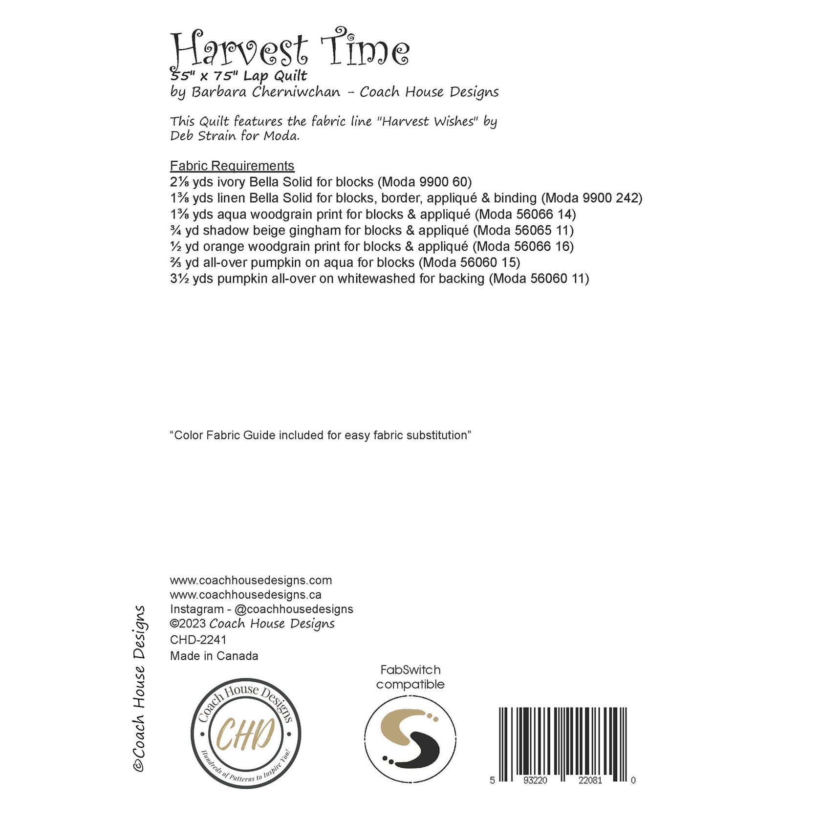 Harvest Time Quilt Pattern – Coach House Designs US