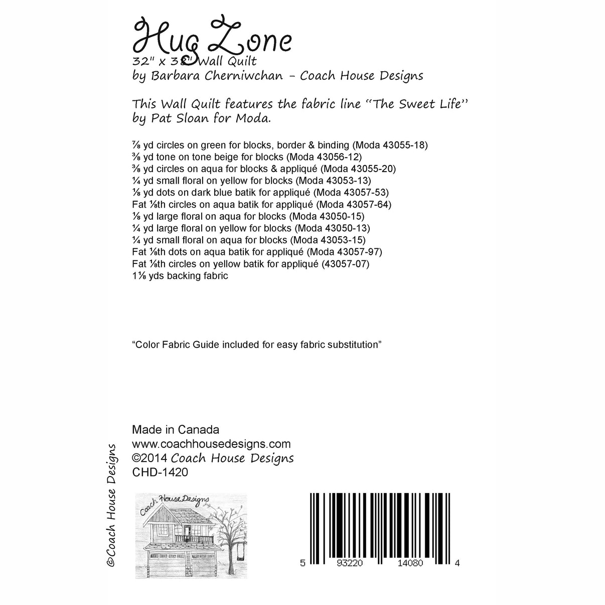 Hug Zone Quilt Pattern – Coach House Designs US