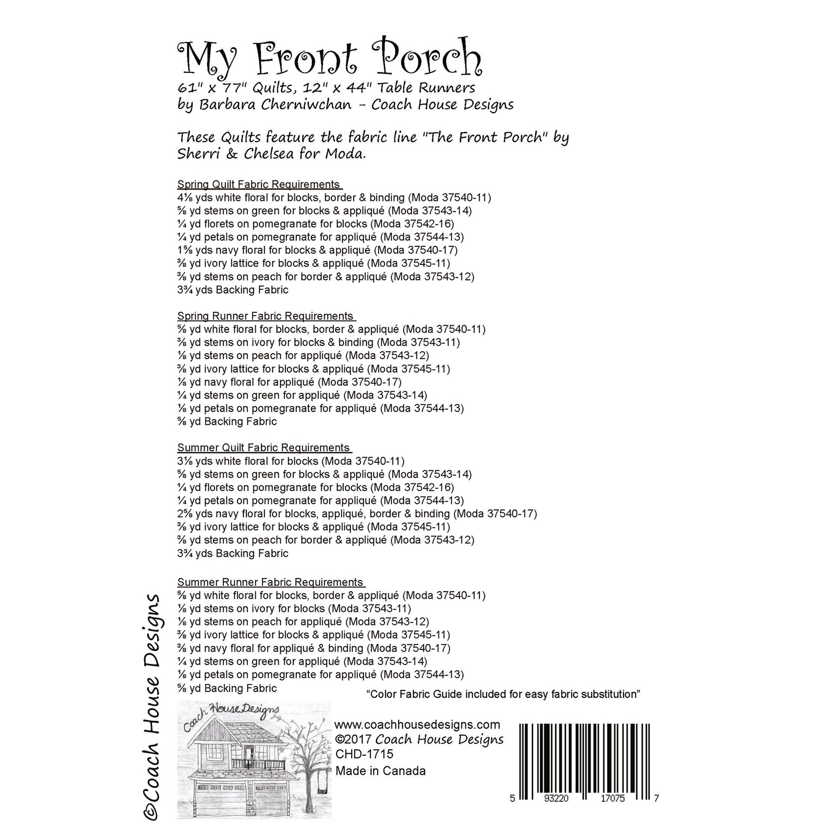 My Front Porch Downloadable PDF Quilt Pattern – Coach House Designs US