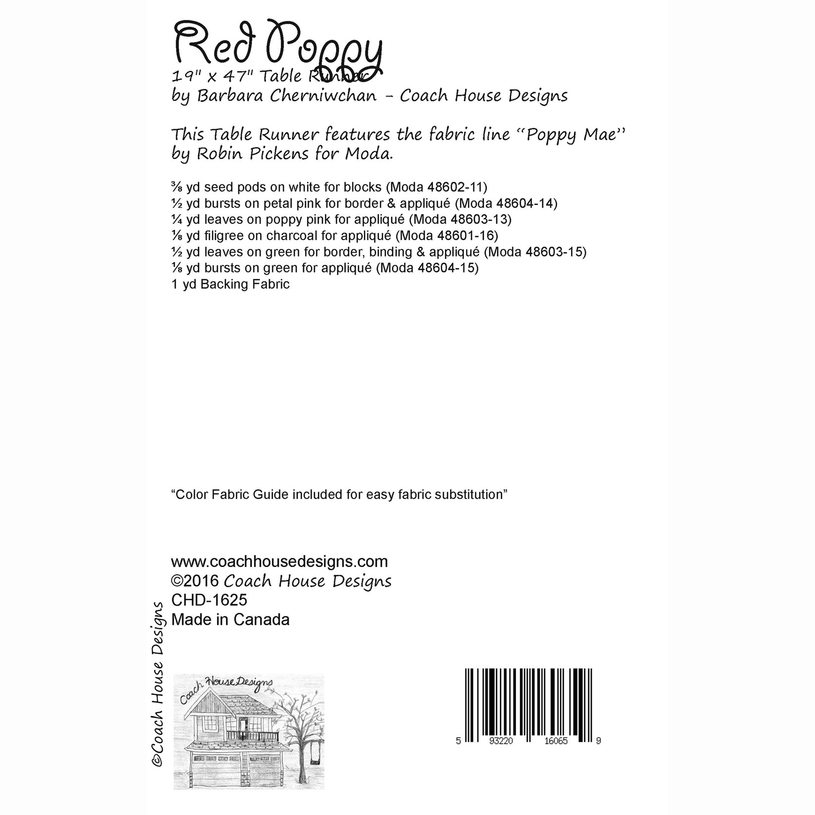 Red Poppy Quilt Pattern – Coach House Designs US