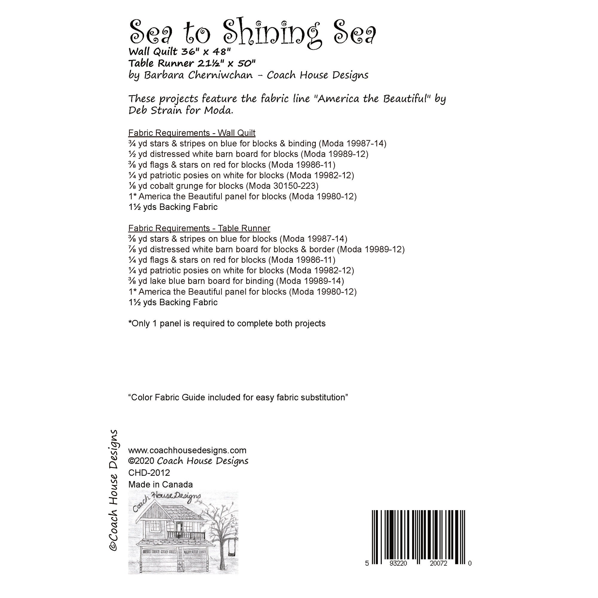 Sea to Shining Sea Downloadable PDF Quilt Pattern – Coach House Designs US